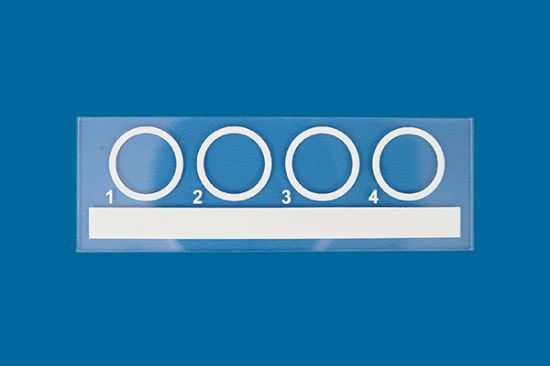 PTFE Printed Slide, 4 Well, 11.43mm