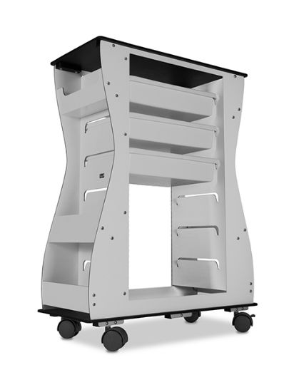 2-Sided Hourglass Light Duty Cart, white